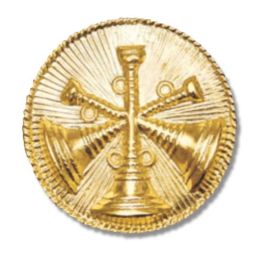 3 Crossed Trumpet Cap Badge