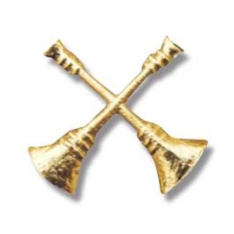 2 Crossed Trumpet Shirt Collar Rank Insignia